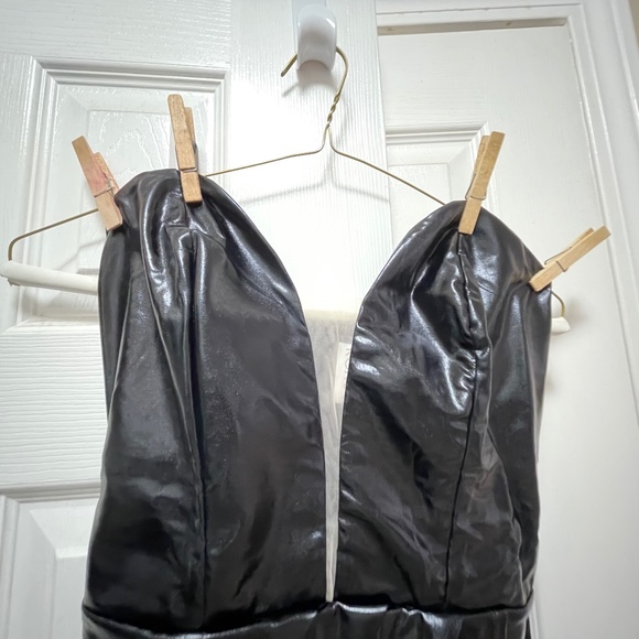 Roma | Dresses | Hot Wet Look Dress Strapless Black Vinyl Yandy Size ...